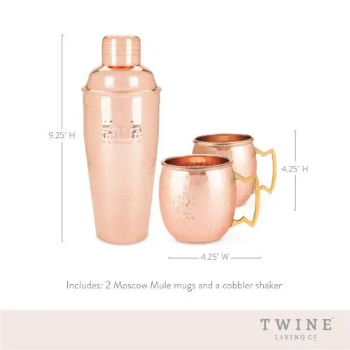 TWINE Hammered Mule Mug And Cocktial Shaker