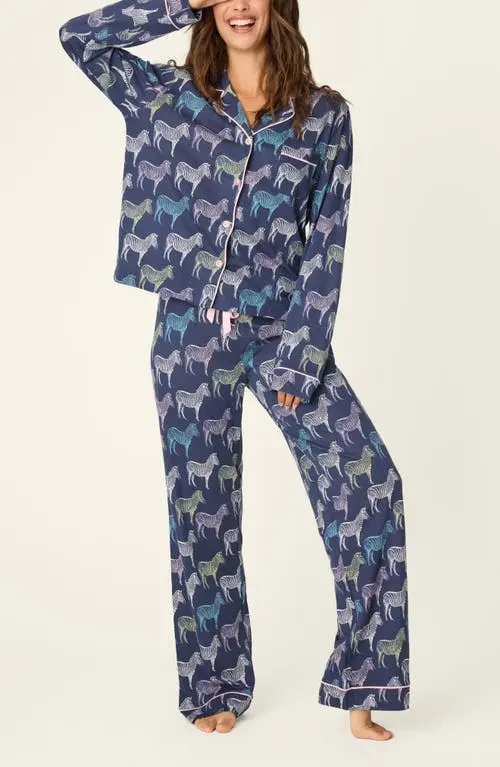 PJ Salvage Whimsy Cotton Blend Pajamas - Deep Sea