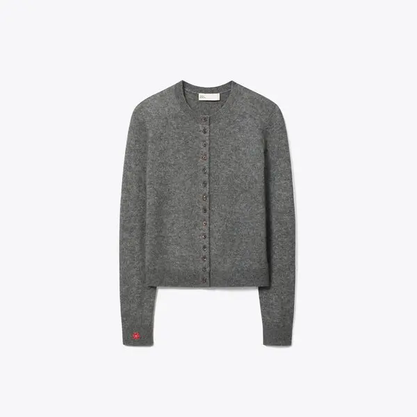 Tory Burch Cashmere Silk Cardigan - Gray