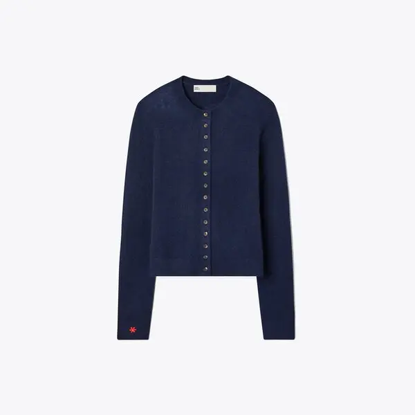 Tory Burch Cashmere Silk Cardigan - Navy