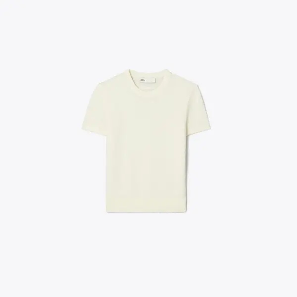 Tory Burch Cashmere Silk T-shirt - Ivory