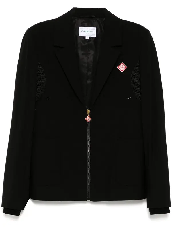 Casablanca Zip-up Mesh Panel Blazer