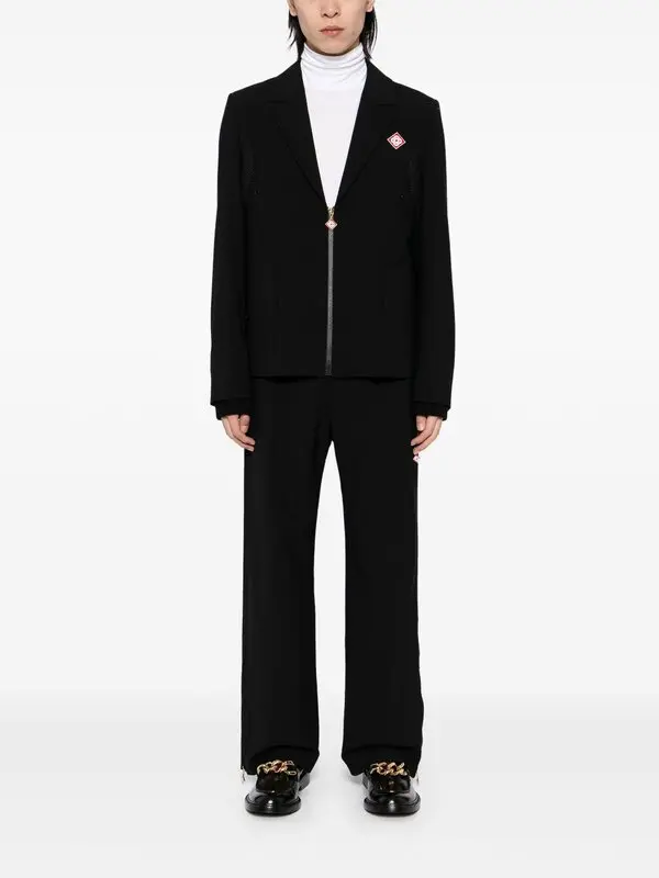 Casablanca Zip-up Mesh Panel Blazer