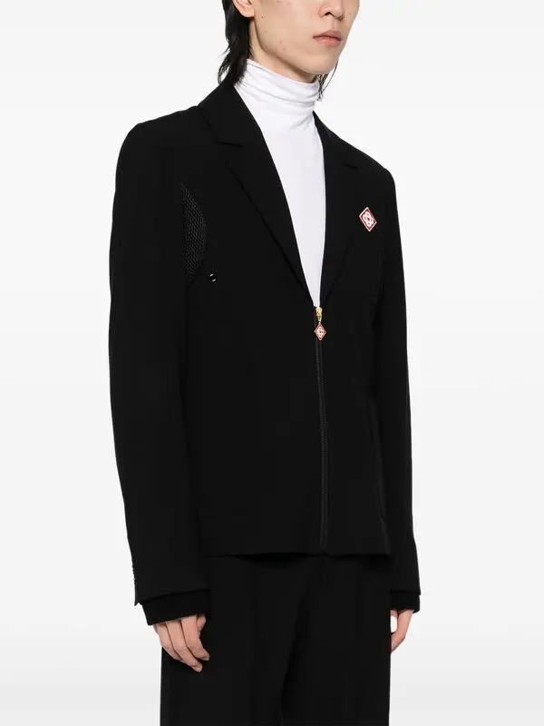 Casablanca Zip-up Mesh Panel Blazer
