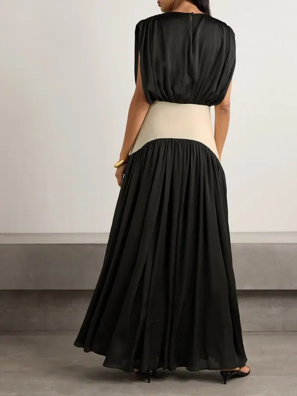 black oh polly dress Champel Embellished Cowl Neck Maxi in Dress Fit:Regular Military Ball Black asymmetrical mini dress