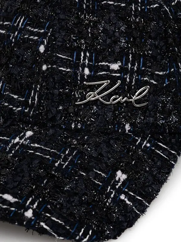 Karl Lagerfeld K/Signature Bouclé Cap - Black | Editorialist display picture 3