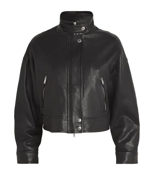 WEEKEND MAXMARA Leather Bomber Jacket