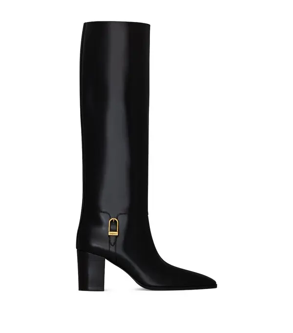Saint Laurent Leather Knee-high Boots 75
