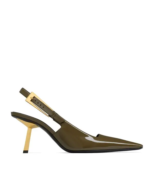 Saint Laurent Leather Lee Slingback Pumps 75