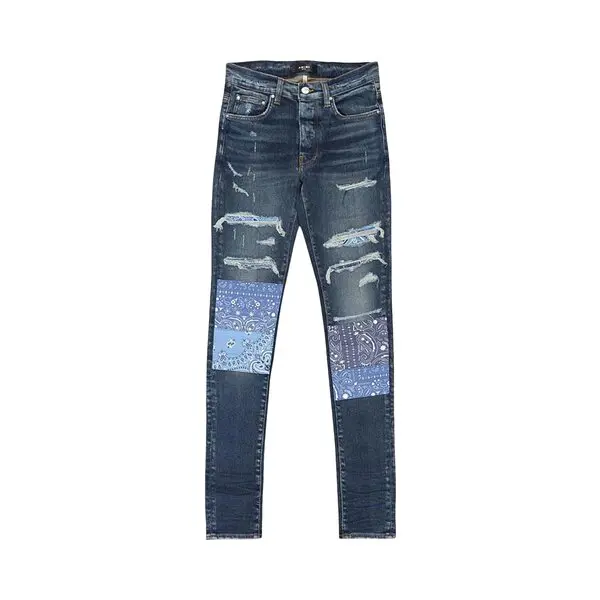 Amiri Vintage Bandana Artpatch Jean - Blue
