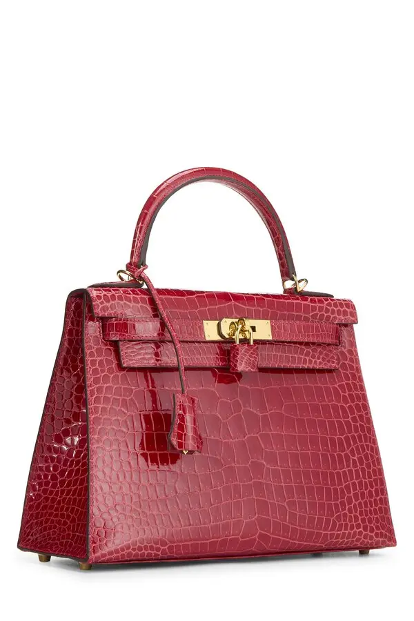 Hermès - Hermès Braise Crocodile Porosus Kelly Sellier 28