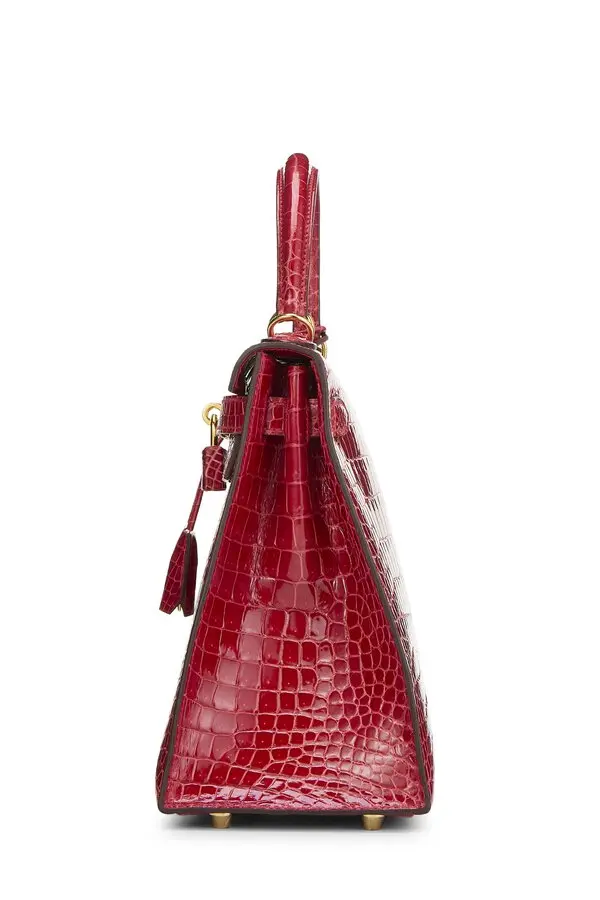 Hermès - Hermès Braise Crocodile Porosus Kelly Sellier 28