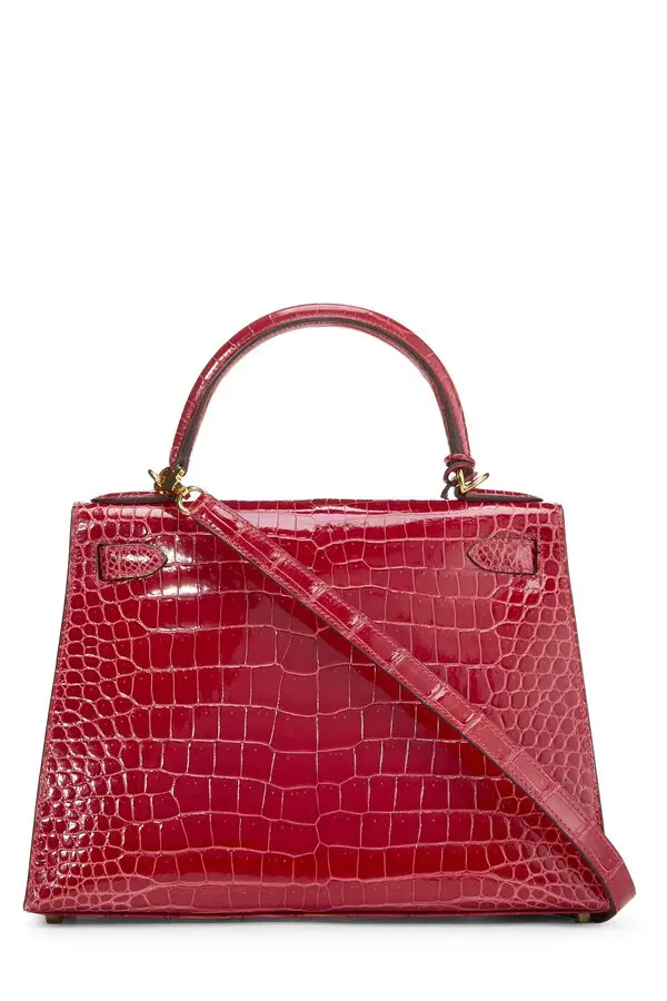 Hermès - Hermès Braise Crocodile Porosus Kelly Sellier 28