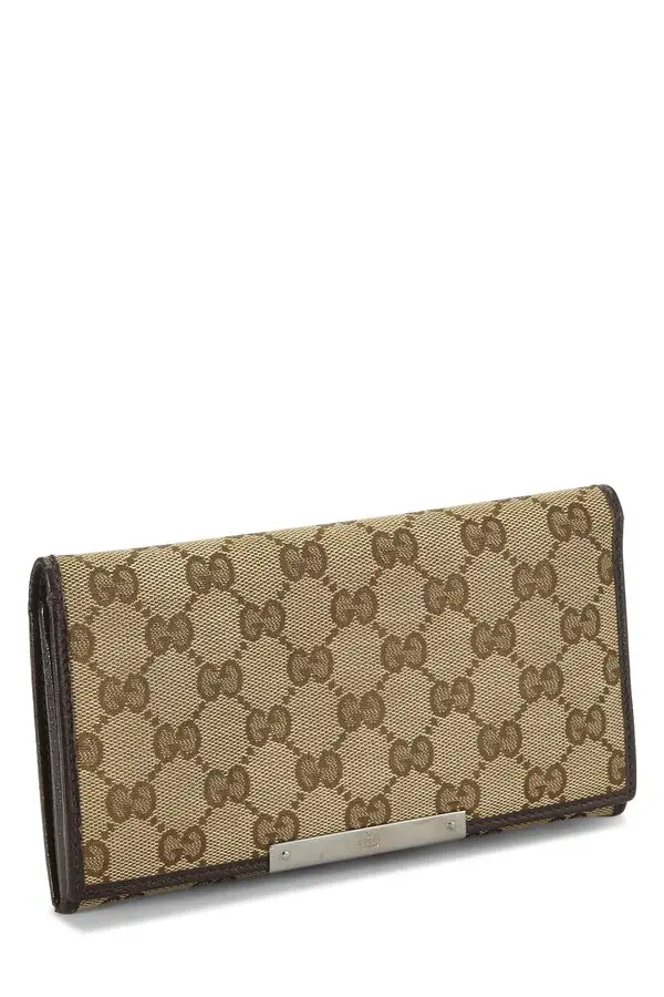 Gucci Original Gg Canvas Long Wallet - Brown