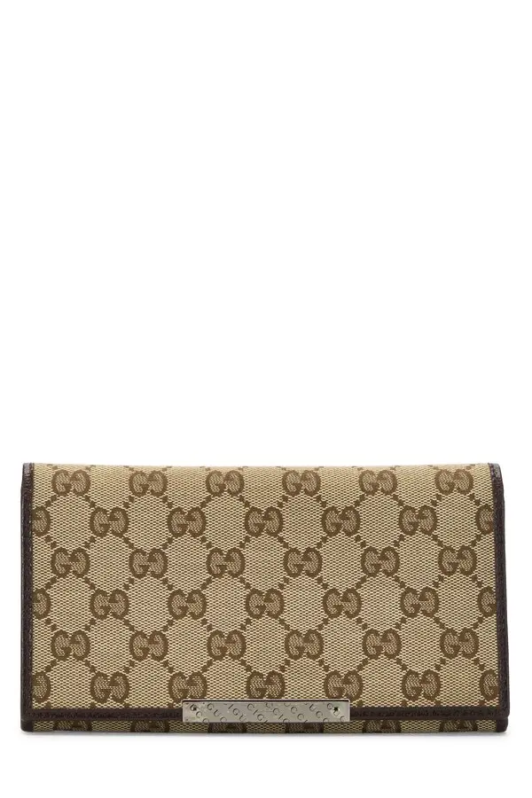 Gucci Original Gg Canvas Long Wallet - Brown