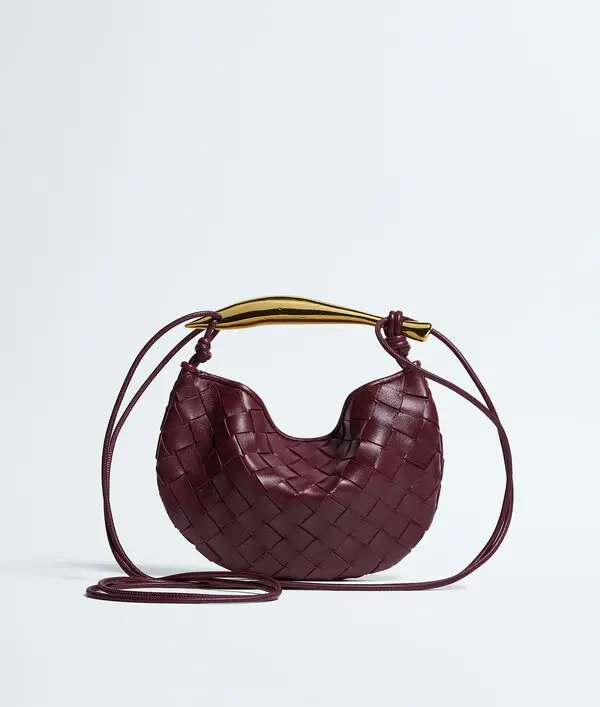 Bottega Veneta Intrecciato Leather Baby Sardine Bag With Metallic Top Handle