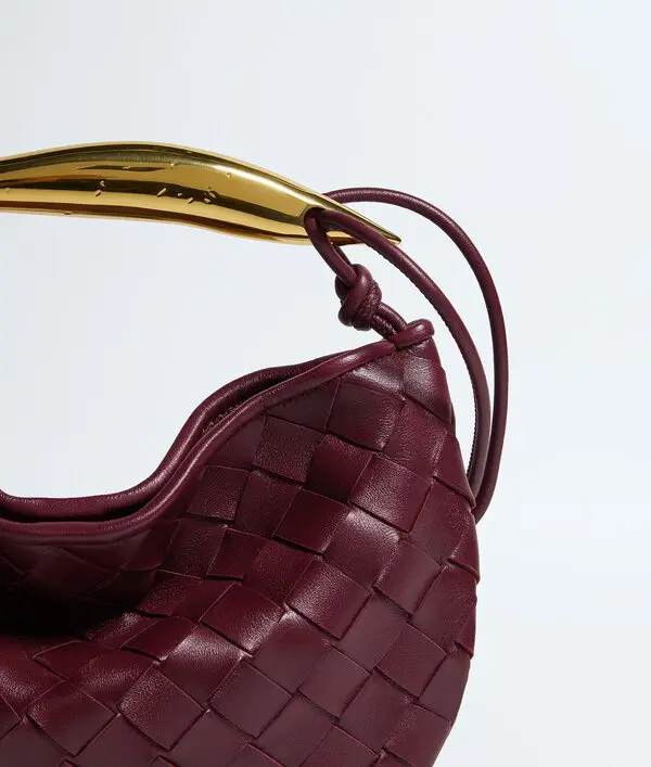 Bottega Veneta Intrecciato Leather Baby Sardine Bag With Metallic Top Handle