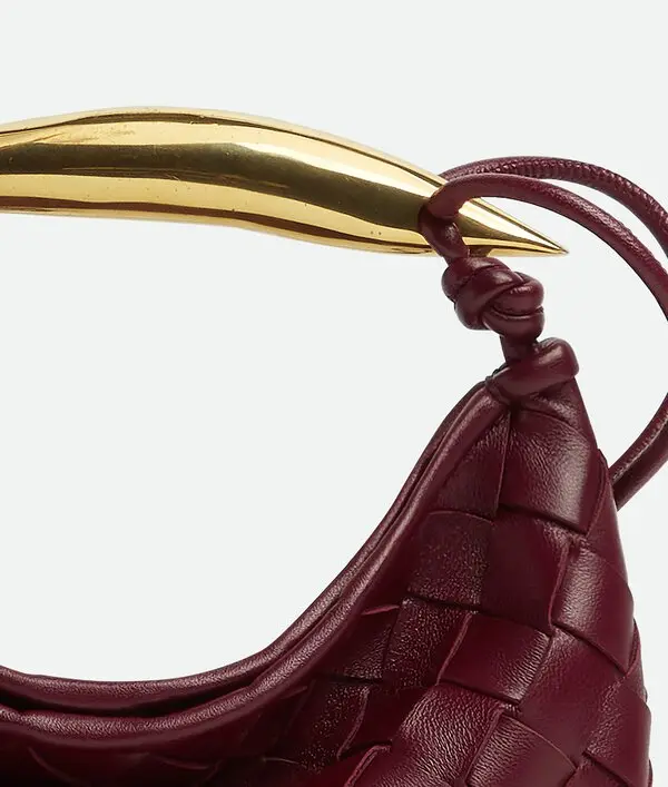 Bottega Veneta Intrecciato Leather Baby Sardine Bag With Metallic Top Handle