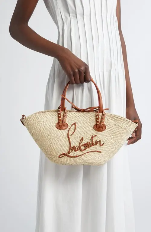 CHRISTIAN LOUBOUTIN Mini Cabata Raffia Basket Tote