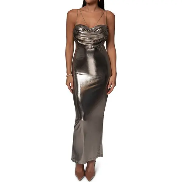 JLUXLABEL Visions Of You Sleeveless Maxi Dress - Gold