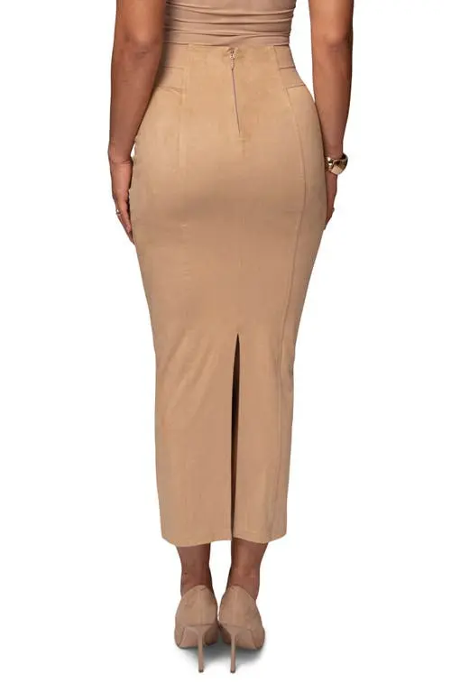 JLUXLABEL Phoenix Faux Suede Pencil Skirt