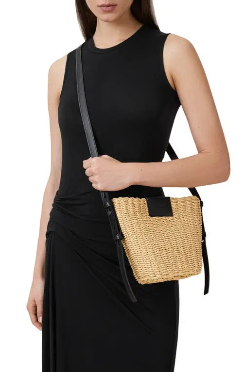 ALLSAINTS Ebro Woven Crossbody Bucket Bag