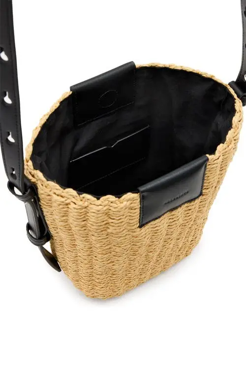ALLSAINTS Ebro Woven Crossbody Bucket Bag