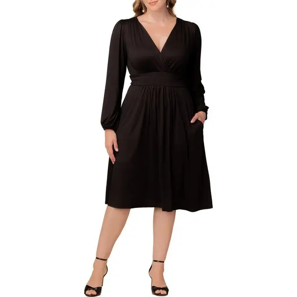KIYONNA Diana Long Sleeve Dress - Black Noir