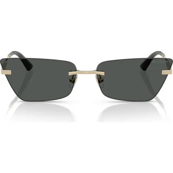 JIMMY CHOO 60mm Cat Eye Sunglasses - Pale Gold