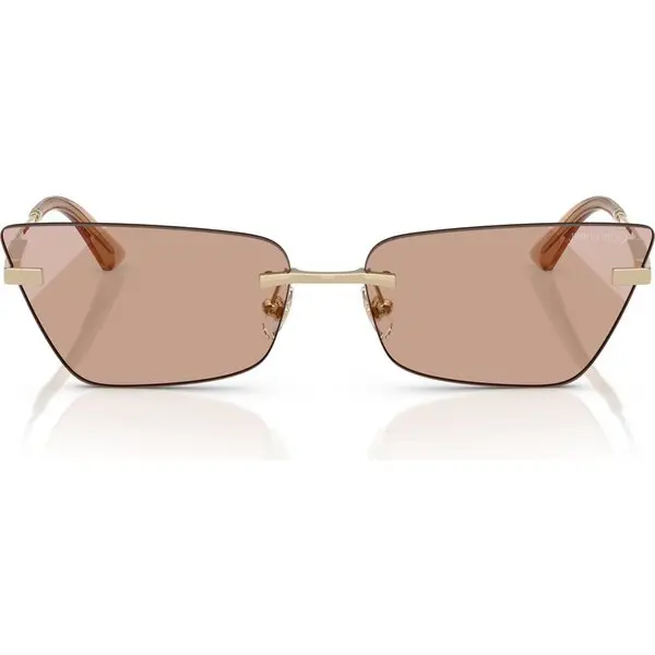 JIMMY CHOO 60mm Cat Eye Sunglasses - Pale Gold/brown Gradient