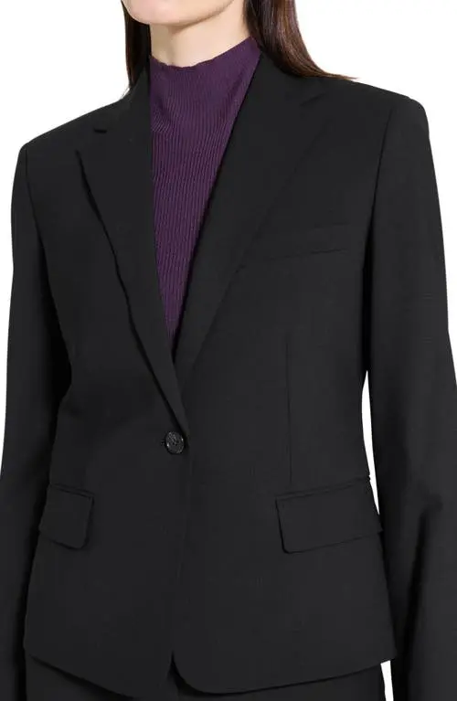 Theory Slim Fit Stretch Wool One Button Blazer - Black