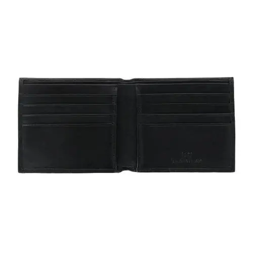 Trafalgar Esteban Croco Embossed Leather 8 Slot Bi-fold Wallet - Black