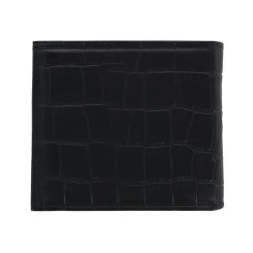 Trafalgar Esteban Croco Embossed Leather 8 Slot Bi-fold Wallet - Black
