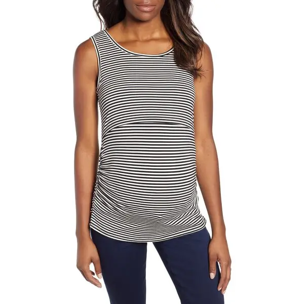 ANGEL MATERNITY Maternity Nursing Tank - Navy