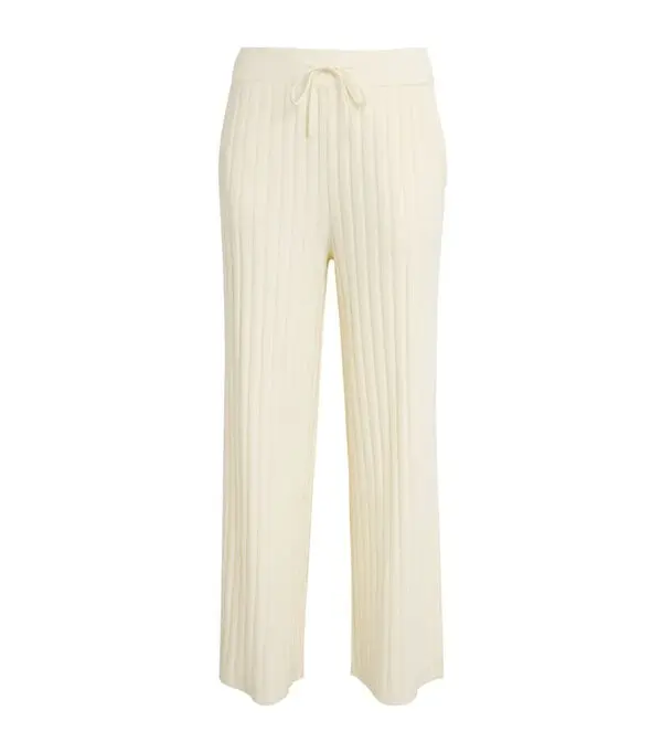 GANNI Rib-knit Simeon Wide-leg Trousers
