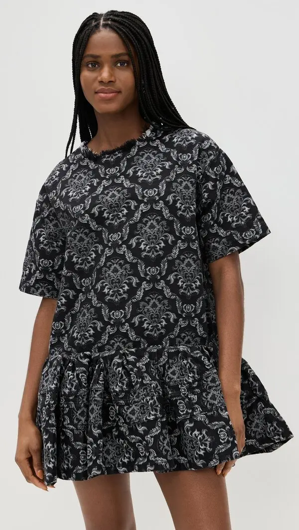 flounce-hem t-shirt dress Time and Tru Women's and Womens Plus Cotton Swing Dress with Short Sleeves, Sizes Xs-4x, Size: Small, Red