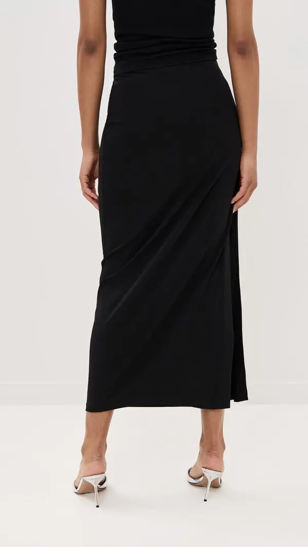 Rabanne Long Draped Skirt - Black