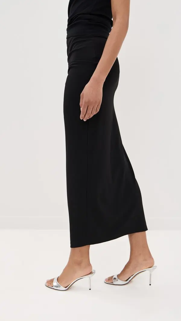 Rabanne Long Draped Skirt - Black