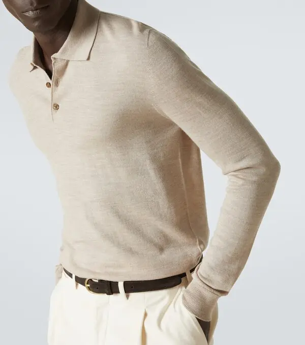 SAMAN AMEL Allen Wool Polo Sweater
