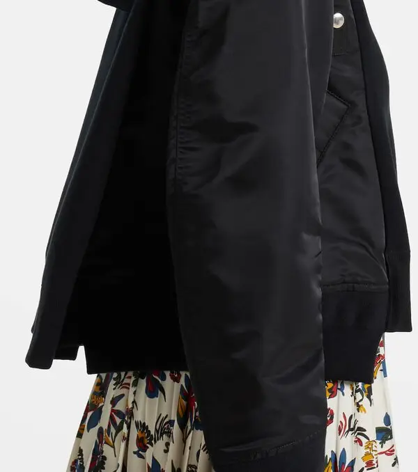 Sacai Paneled Cotton-blend Zip-up Hoodie