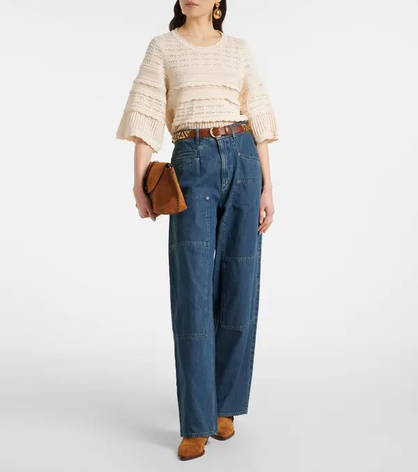 MARANT ETOILE Azelia Cotton Sweater - White