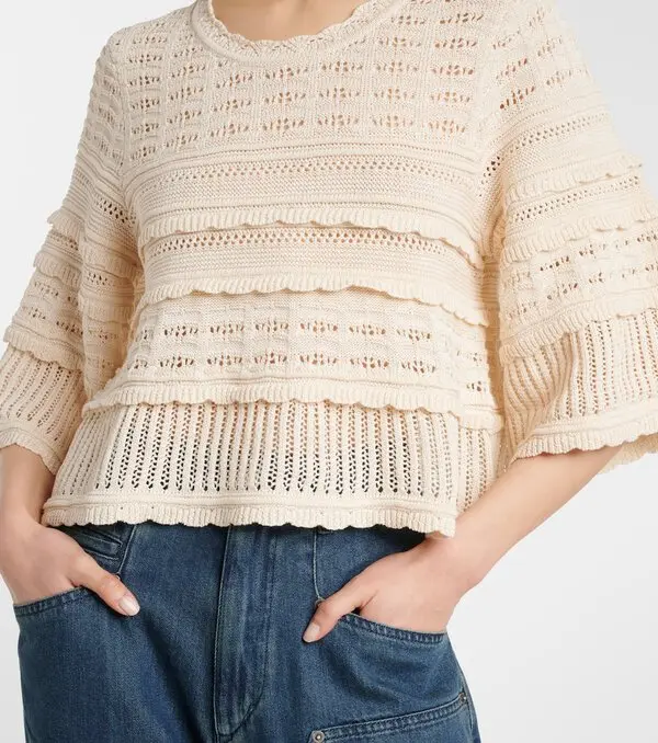 MARANT ETOILE Azelia Cotton Sweater - White