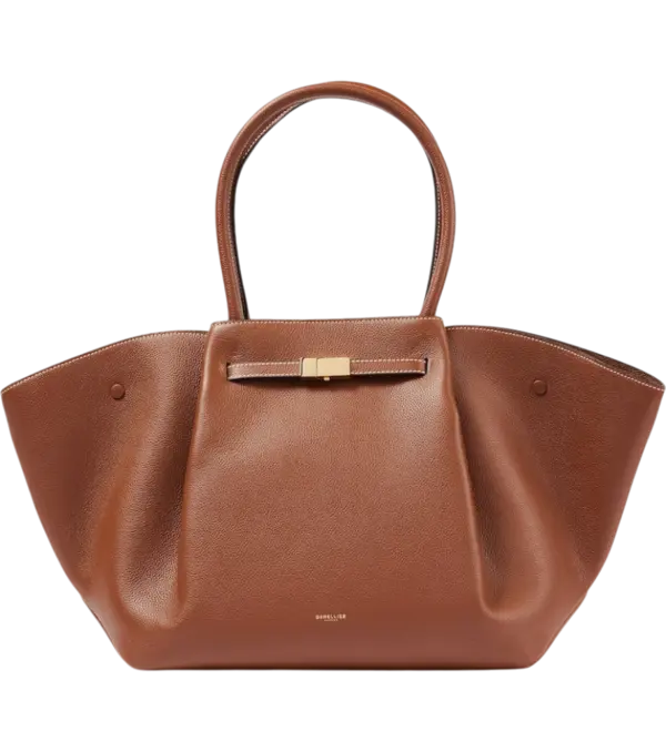 DEMELLIER Leather New York Tote Bag - Beige