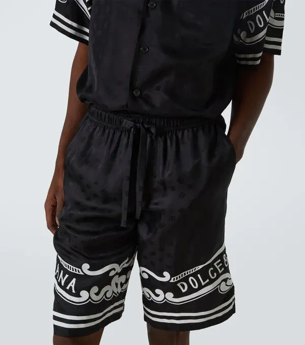 Dolce & Gabbana Paisley Silk Twill Bermuda Shorts