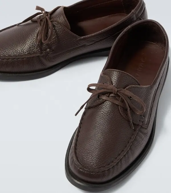 SAMAN AMEL City Moc Leather Boat Shoes - Brown