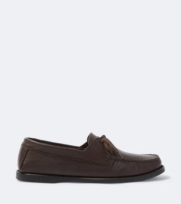 SAMAN AMEL City Moc Leather Boat Shoes - Brown