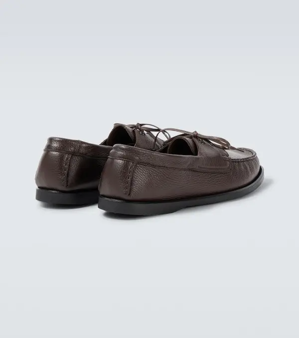 SAMAN AMEL City Moc Leather Boat Shoes - Brown