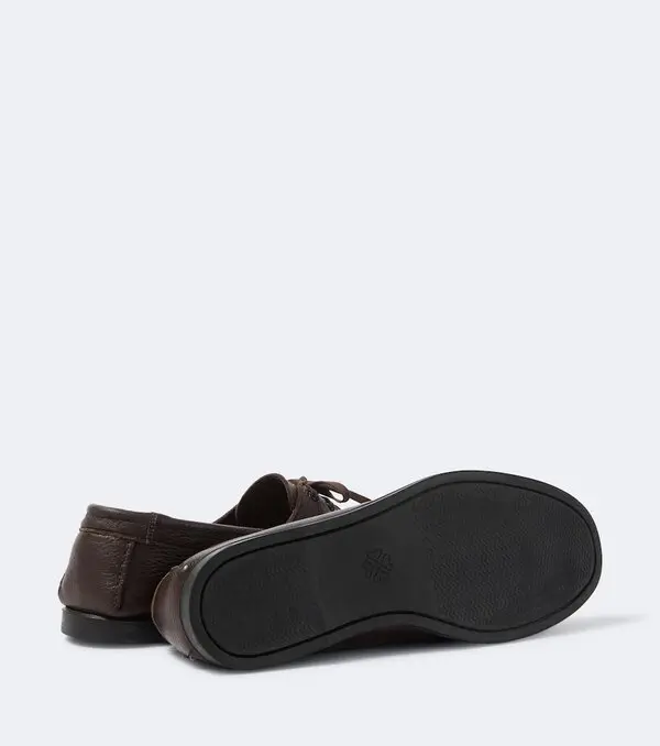SAMAN AMEL City Moc Leather Boat Shoes - Brown