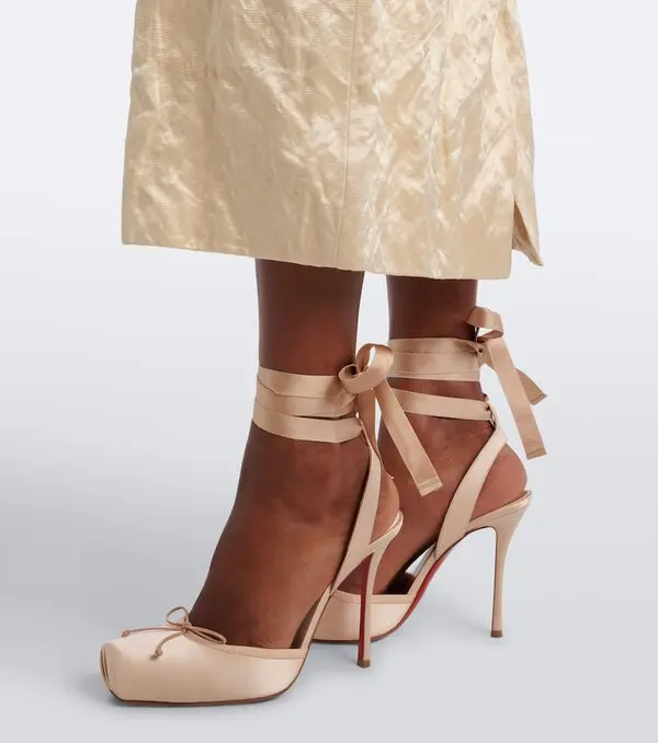 CHRISTIAN LOUBOUTIN Cassia 100 Crêpe Satin Pumps - Neutrals