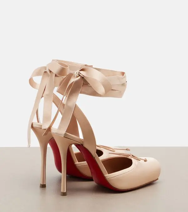 CHRISTIAN LOUBOUTIN Cassia 100 Crêpe Satin Pumps - Neutrals